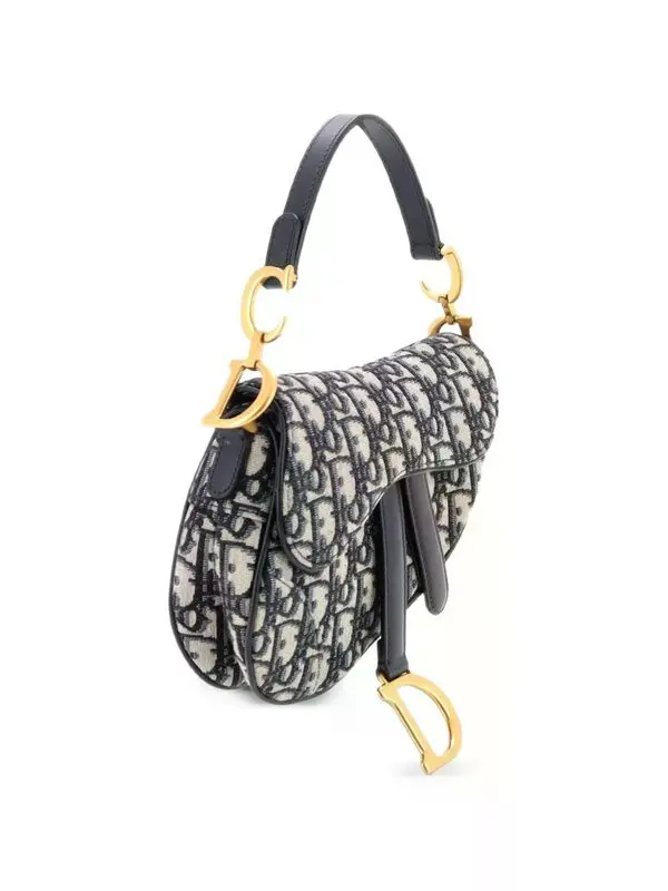 Dior Saddle Handbag Oblique Canvas Mini Shoulder Bag - Blue