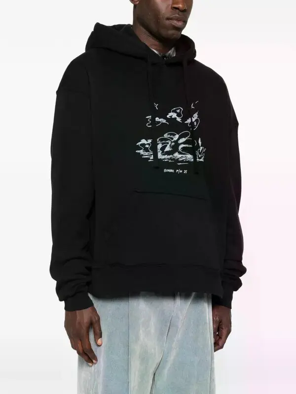 BONSAI Graphic-print Hoodie - Black