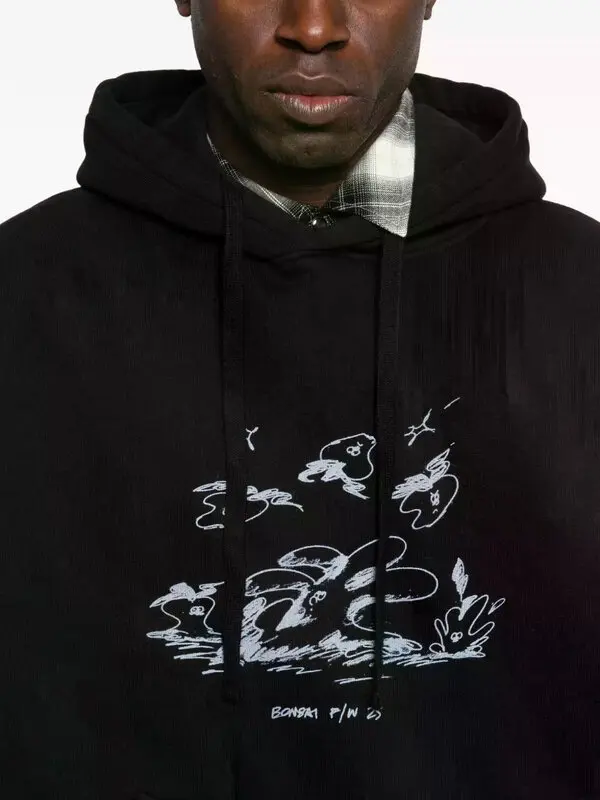 BONSAI Graphic-print Hoodie - Black