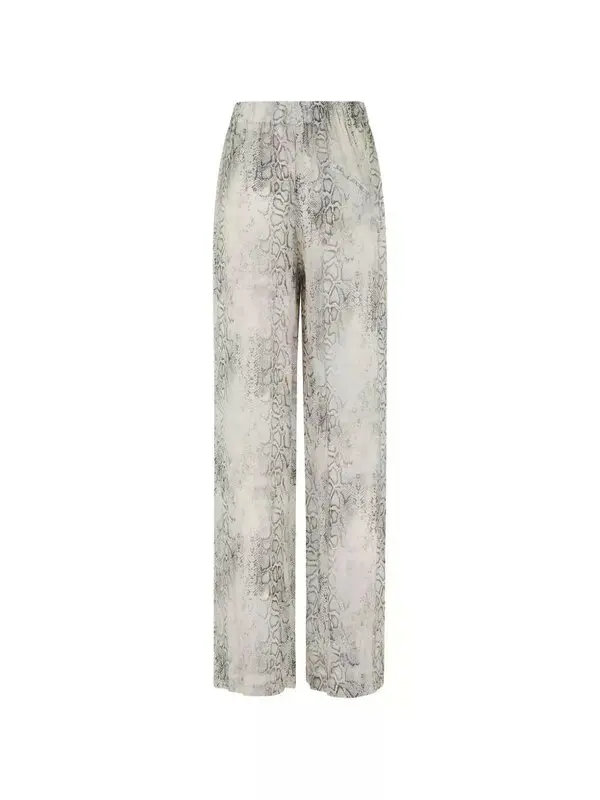 Federica Tosi Snake-print Wide Leg Trousers - Neutrals
