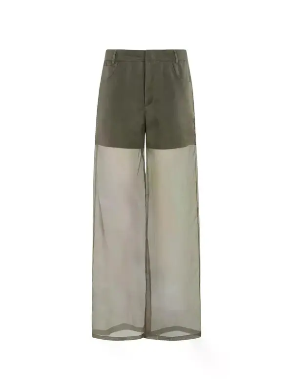 Federica Tosi Sheer Wide Leg Trousers - Green