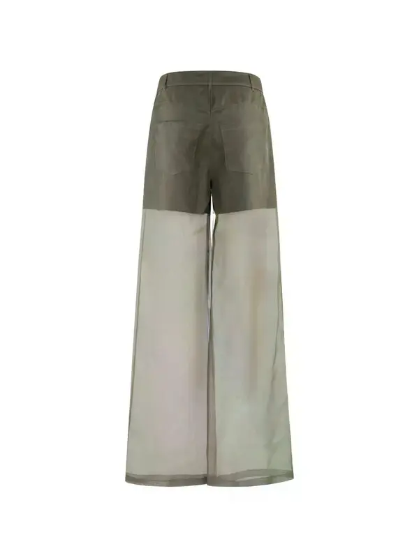 Federica Tosi Sheer Wide Leg Trousers - Green