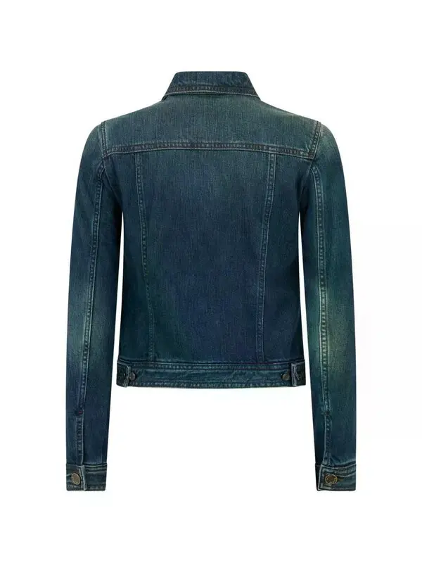 MOORER Beaded Flap-pocket Denim Jacket