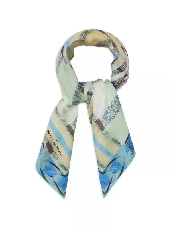 PIERRE-LOUIS MASCIA Aloeuw Silk Bandana Scarf - Blue