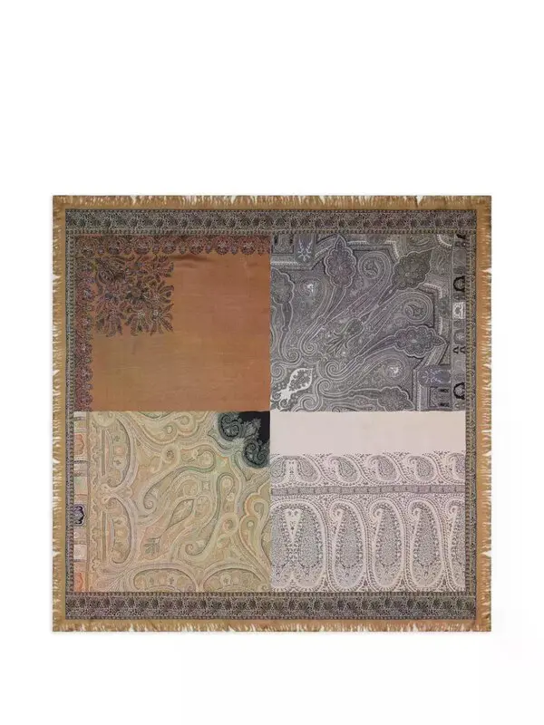 PIERRE-LOUIS MASCIA Molare Paisley Collage Scarf - Neutrals