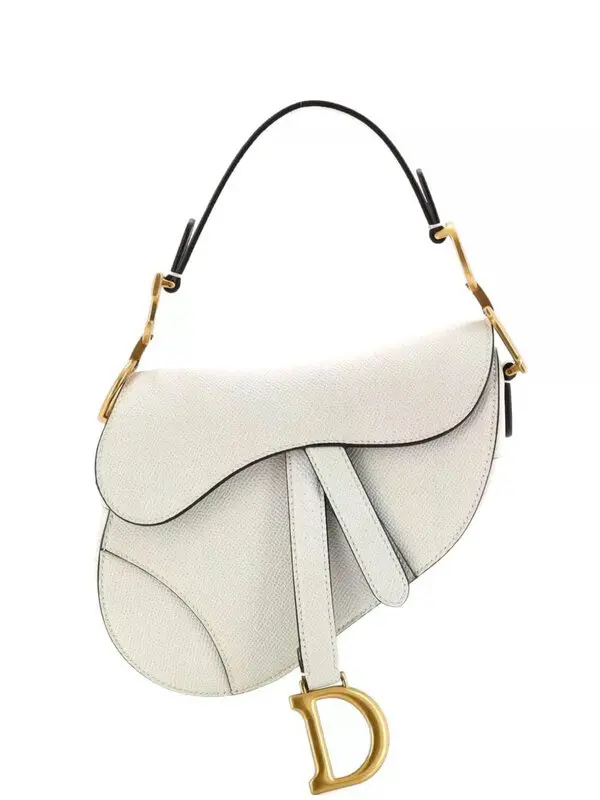 Dior Saddle Handbag Leather Mini Shoulder Bag - White