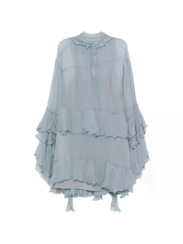Chloé Ruffled Mini Dress - Blue