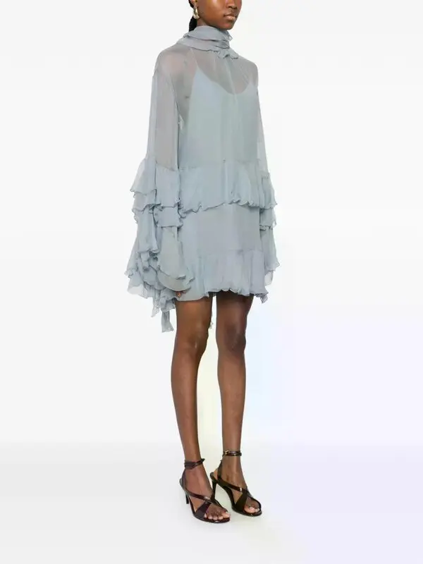 Chloé Ruffled Mini Dress - Blue