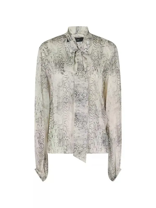 Federica Tosi Snake-print Tie-neck Blouse