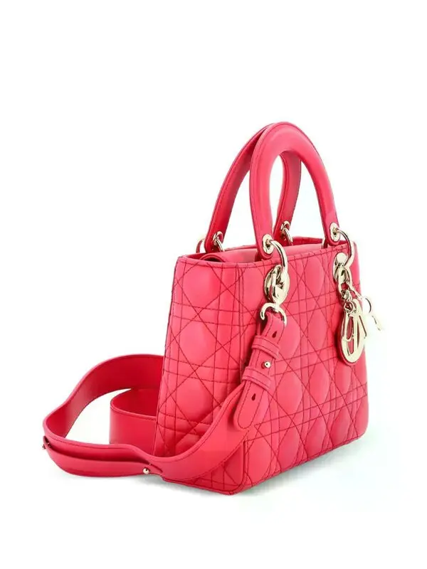 Dior Abcdior Lady Bag Cannage Quilt Lambskin Crossbody Bag - Pink