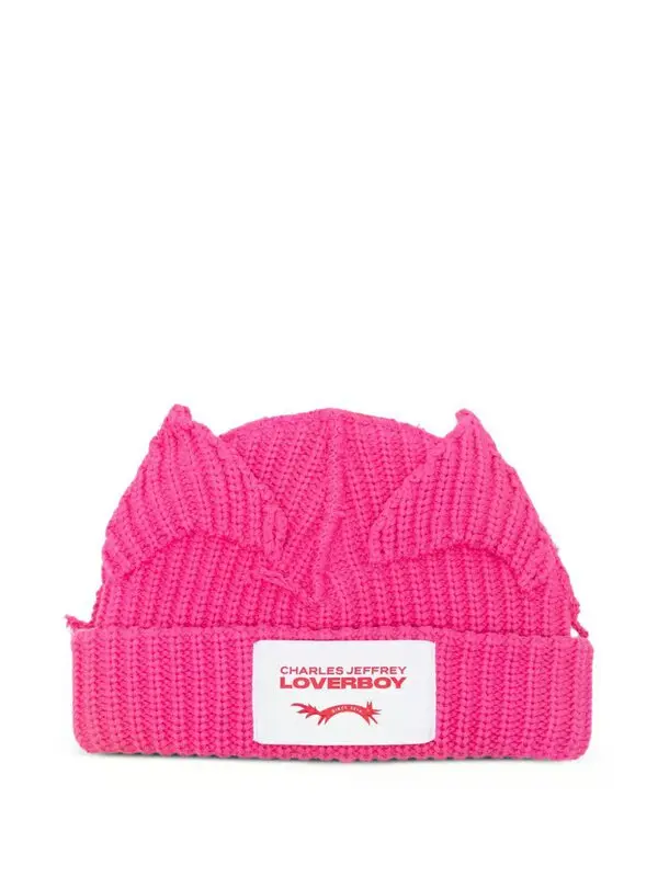 CHARLES JEFFREY Ears Beanie Hat - Pink