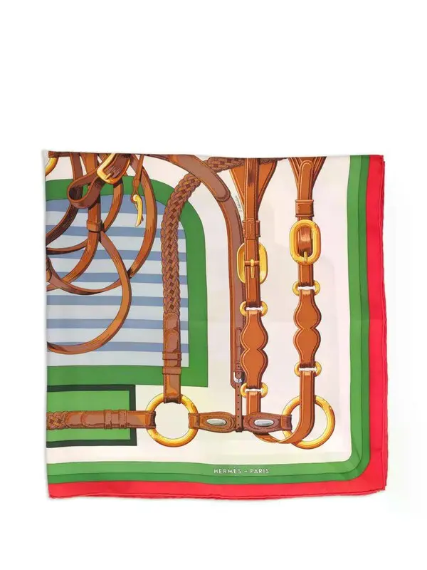 Hermès Coaching Equestrian-print Scarf - Neutrals