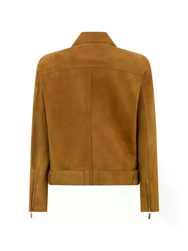 MOORER Belted Suede Jacket