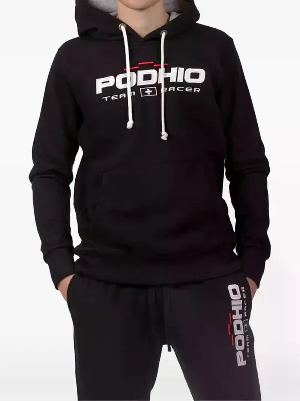 PODHIO Logo-embroidered Hoodie - Black