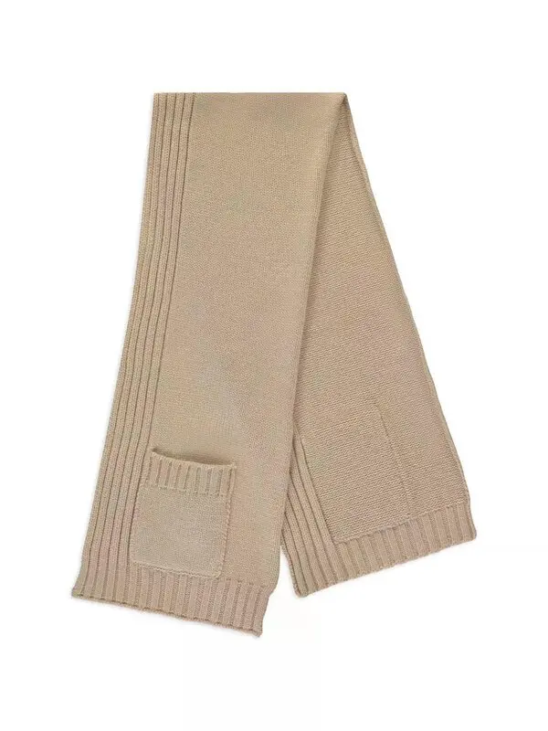 MOORER Patch-pocket Ribbed Scarf
