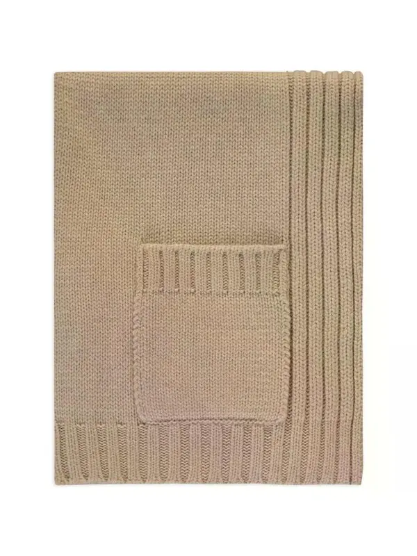 MOORER Patch-pocket Ribbed Scarf