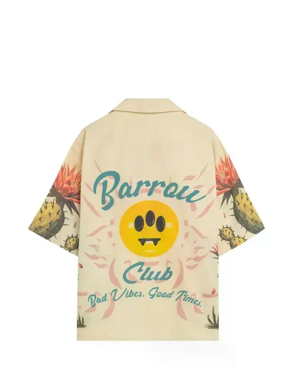 BARROW Cactus-print Short-sleeve Shirt - Neutrals
