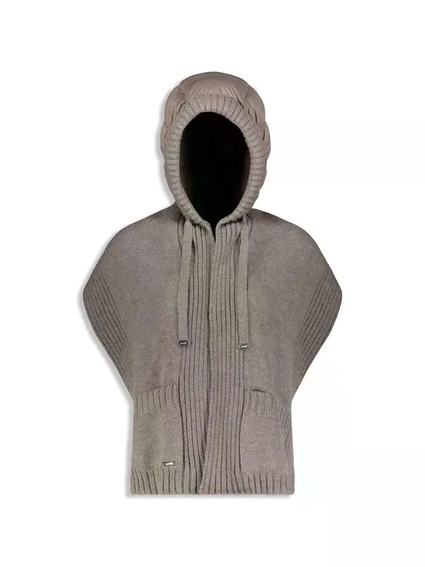 MOORER Hooded Ribbed Scarf