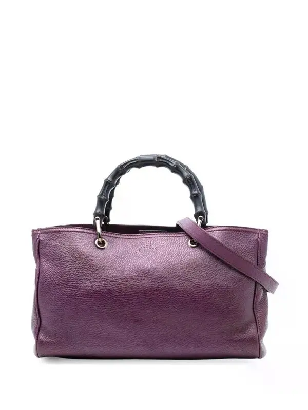 Gucci 2016-2025 Medium Bamboo Shopper Satchel - Purple