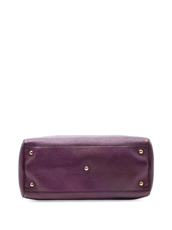 Gucci 2016-2025 Medium Bamboo Shopper Satchel - Purple