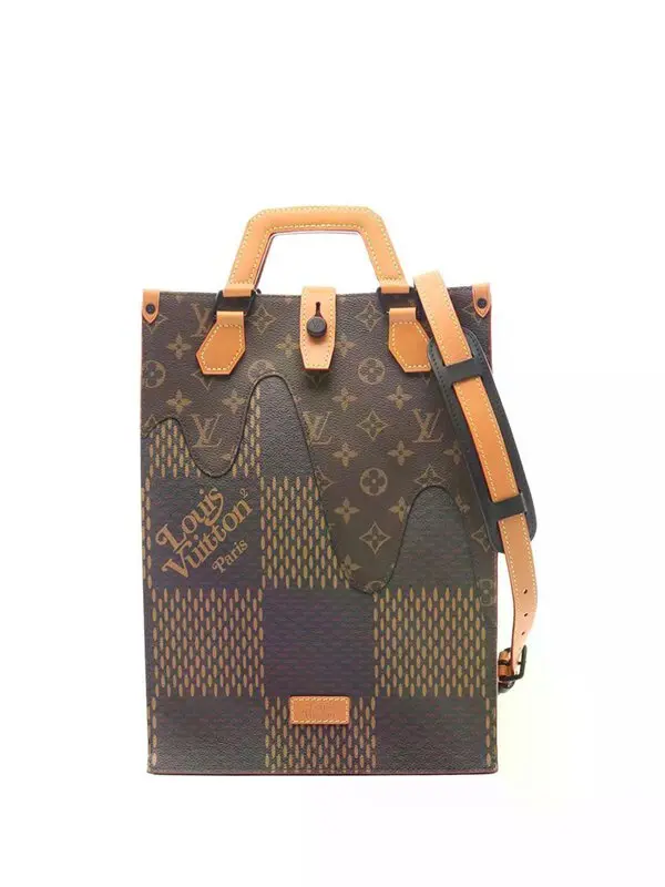 LOUIS VUITTON 2020 Nigo Giant Damier Ebene Monogram Mini Tote - Brown