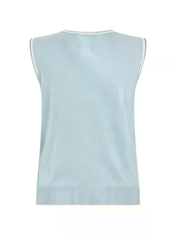 MOORER Striped Trim Vest
