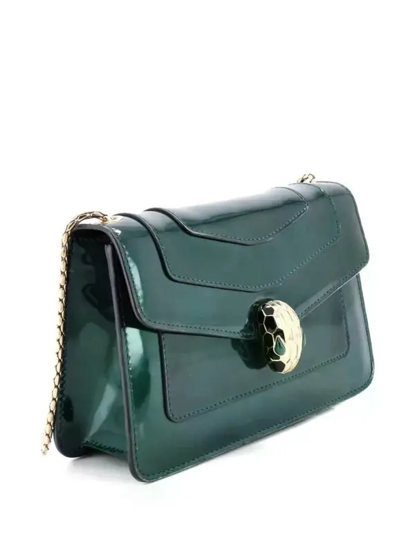 BVLGARI Serpenti Forever Metallic Leather Small Shoulder Bag