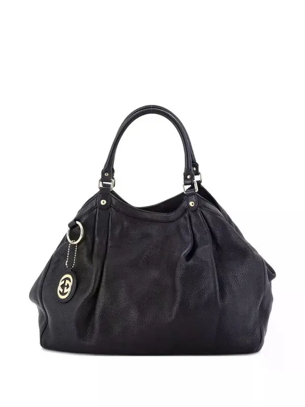 Gucci Sukey Sima Leather Large Tote Bag - Black
