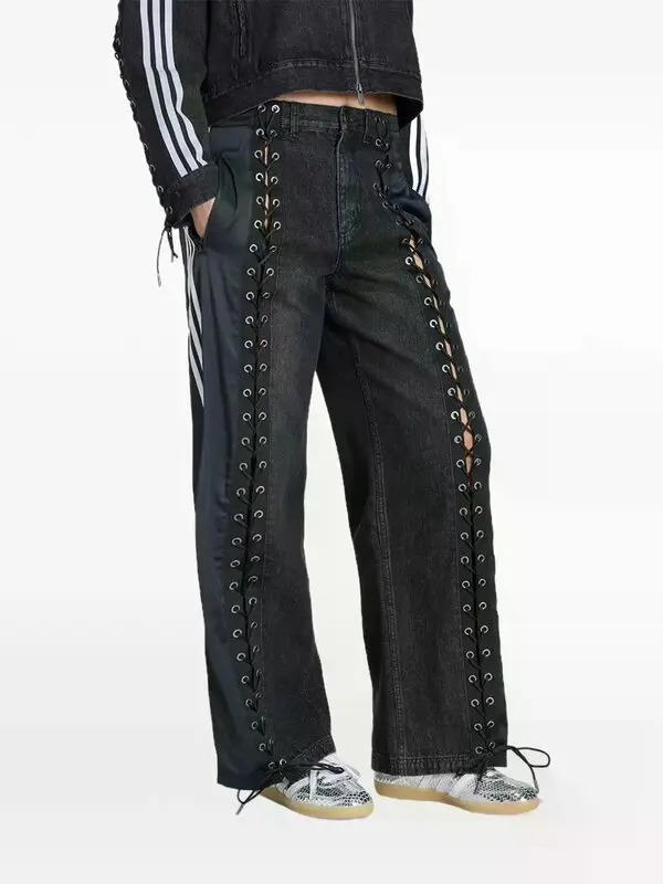 Adidas Lace-up Trousers With Striped Detail