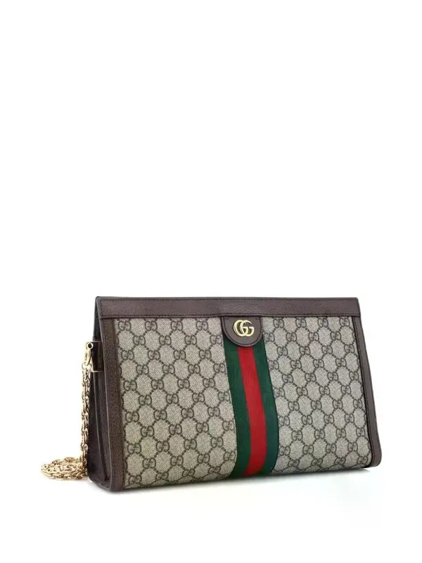 Gucci Ophidia Chain Gg Coated Canvas Medium Shoulder Bag - Brown