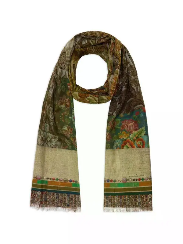 PIERRE-LOUIS MASCIA Hawnbci Printed Scarf - Brown