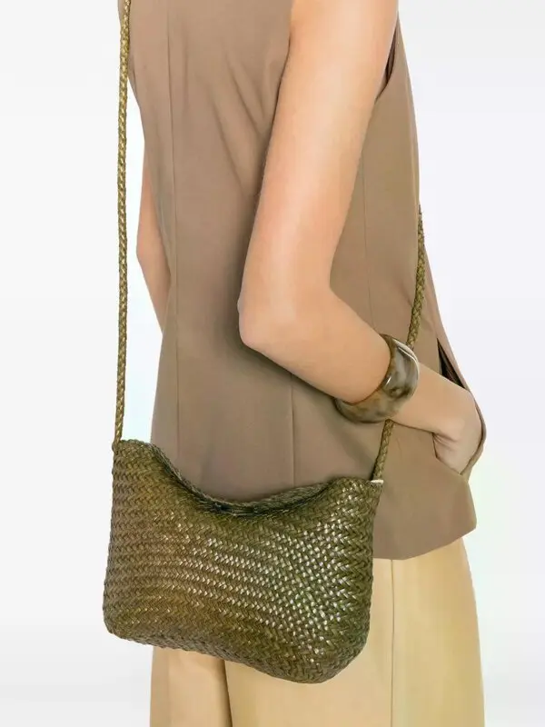 Dragon Diffusion Woven Leather Crossbody Bag - Green