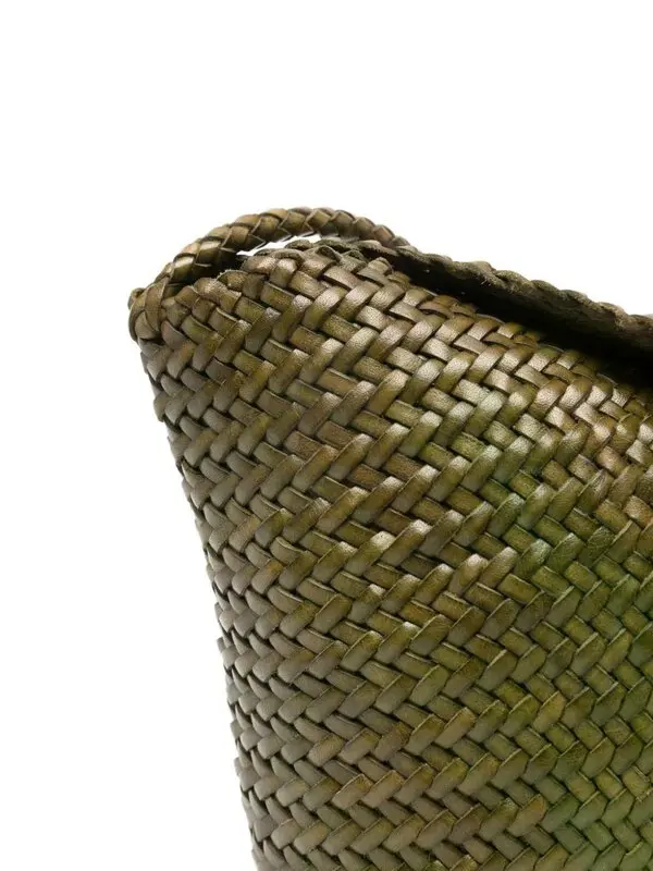 Dragon Diffusion Woven Leather Crossbody Bag - Green