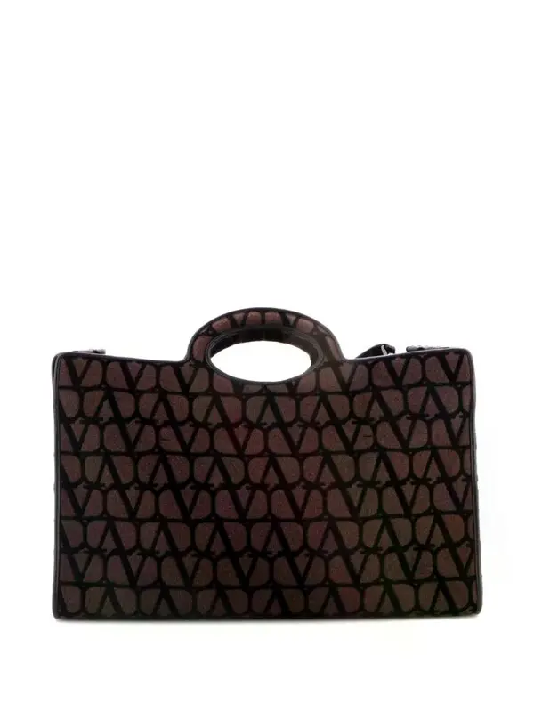 Valentino Garavani Le Troisieme Toile Iconograph Fabric Medium Tote Bag - Brown
