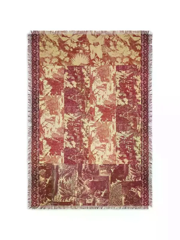 PIERRE-LOUIS MASCIA Aloeuw Patterned Scarf - Red