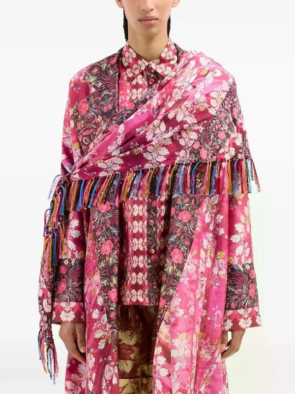 PIERRE-LOUIS MASCIA Floral Print Fringed Scarf