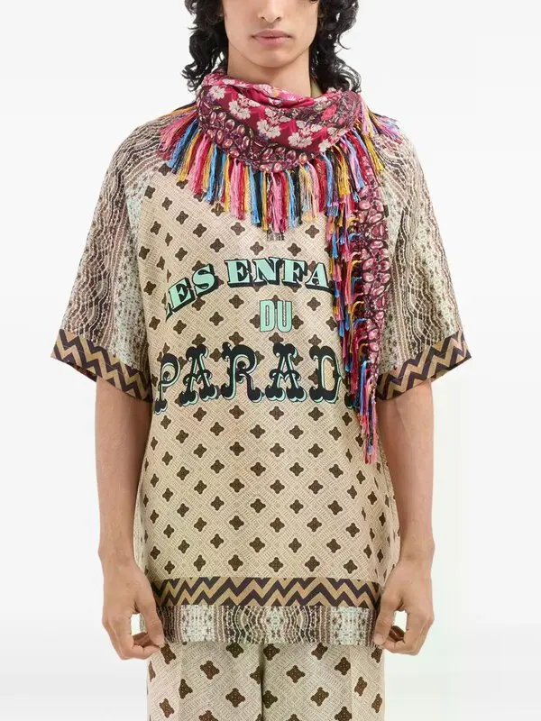PIERRE-LOUIS MASCIA Floral Print Fringed Scarf