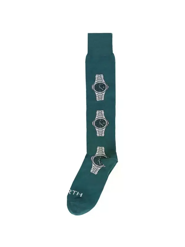MC2 SAINT BARTH Watch Graphic Crew Socks - Green