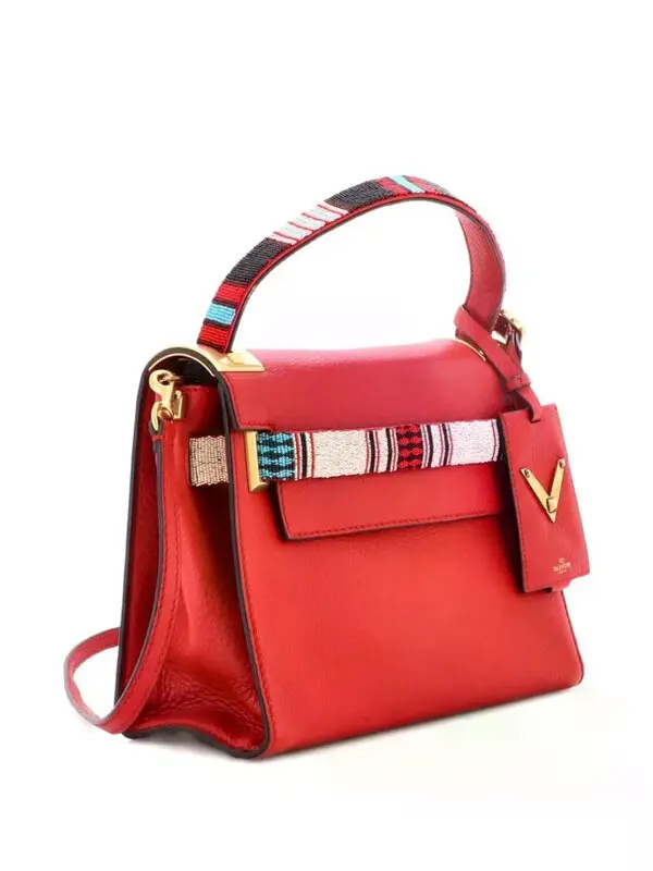 Valentino Garavani My Rockstud Beaded Satchel - Red