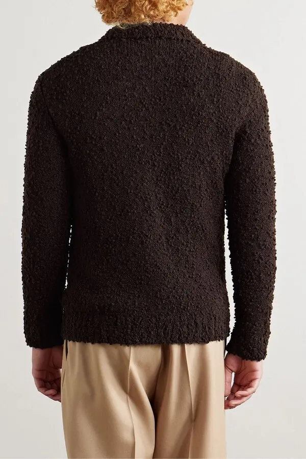Mr P. Boucléknit Merino Woolblend Polo Shirt