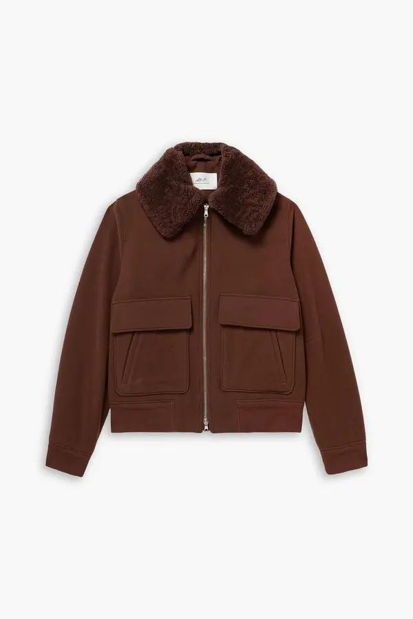 Mr P. Shearling-trimmed Wool-blend Felt Bomber Jacket