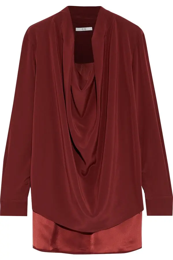 Co Draped Crepe Blouse