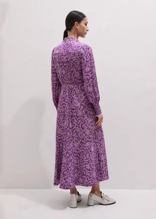 ME+EM Fit & Flare Entangled Lace Print Maxi Dress /green