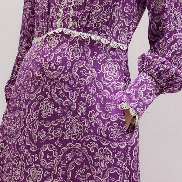 ME+EM Fit & Flare Entangled Lace Print Maxi Dress /green
