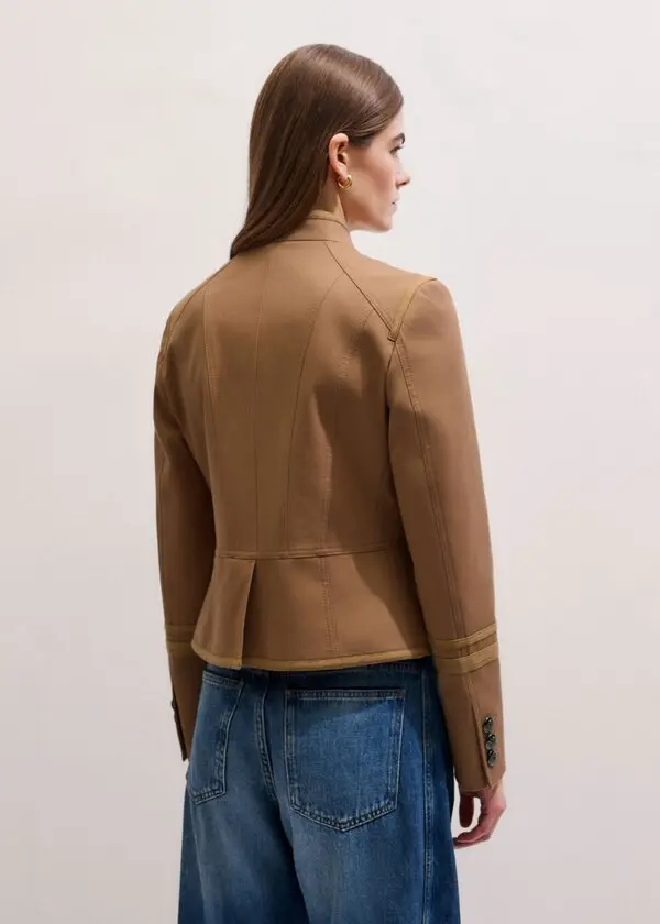 ME+EM Slim Military Jacket - Light Walnut Brown