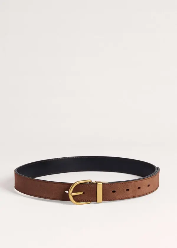 ME+EM Round Buckle Reversible Belt - Chestnut/black