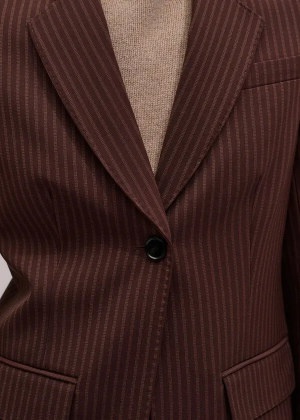 ME+EM Sharp Shoulder Blazer - Cinnamon Brown