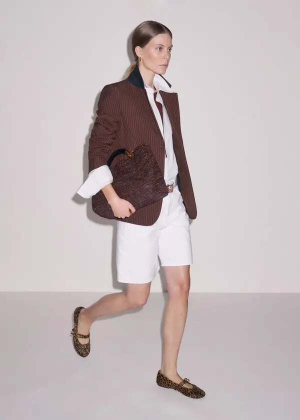 ME+EM Sharp Shoulder Blazer - Cinnamon Brown