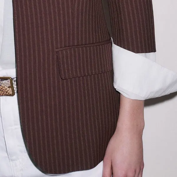 ME+EM Sharp Shoulder Blazer - Cinnamon Brown