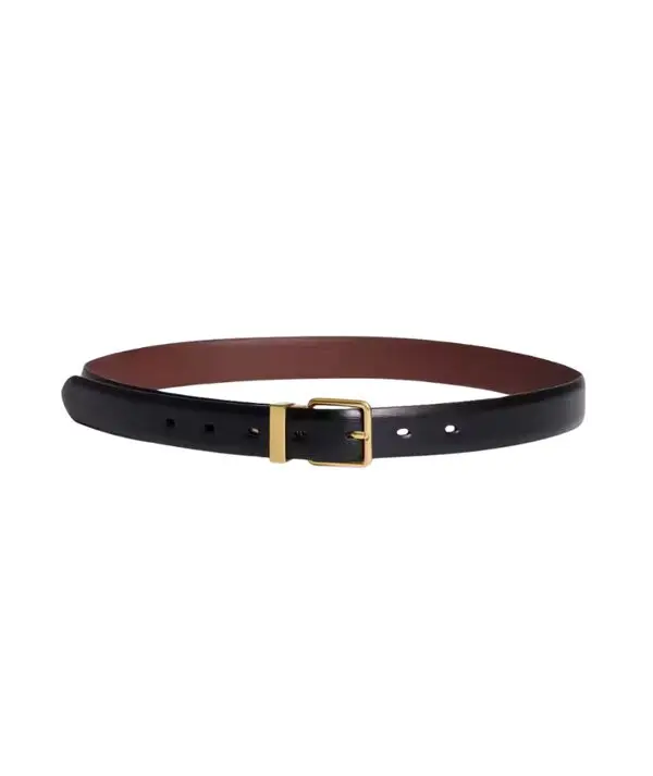 ME+EM Reversible Leather Belt - Black/dark Cinnamon
